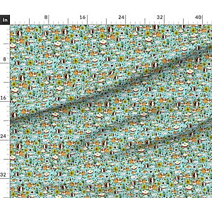 Spoonflower Fabric - Guinea Pigs Blue Pig Cute Cool Printed on Petal Signature Cotton Fabric Fat Quarter - Sewing Quilting Apparel Crafts Decor