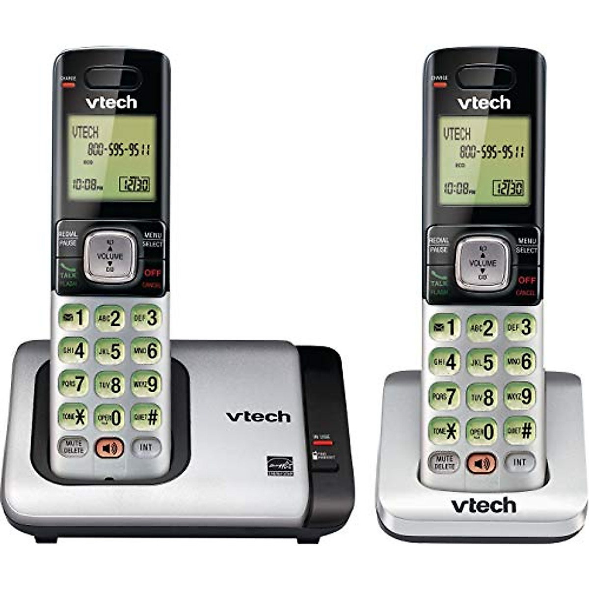 VTech CS6719-2 2-Handset Expandable Cordless Phone with Caller ID/Call Waiting, Handset Intercom & Backlit Display/Keypad, Silver