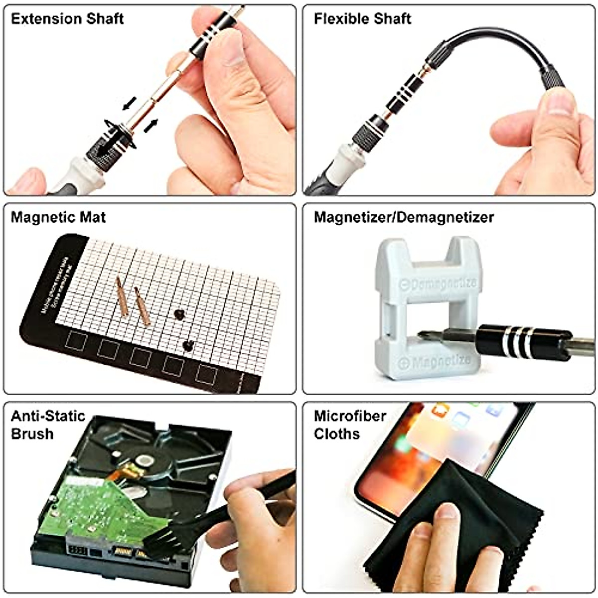 STREBITO Precision Screwdriver Set 124-Piece Electronics Tool Kit with 101 Bits Magnetic Screwdriver Set for Computer, Laptop, Cell Phone, PC, MacBook, iPhone, Nintendo Switch, PS4, PS5, Xbox Repair
