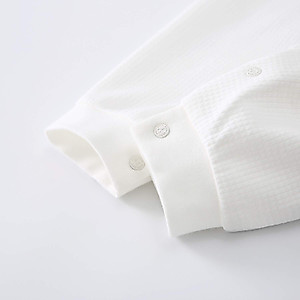 pureborn Unisex Baby Boys Girls Spring Fall Romper Jumpsuit - Solid White Long Sleeve Jumpsuit Clothes for Christening Baptism 3-6 Months