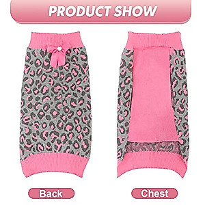 Sheripet Dog Sweater for Small/Medium/Large Dogs Leopard Dog Sweaters for Girls Cat Sweaters Cozy Christmas Dog Sweater for Fall Winter, Pink L