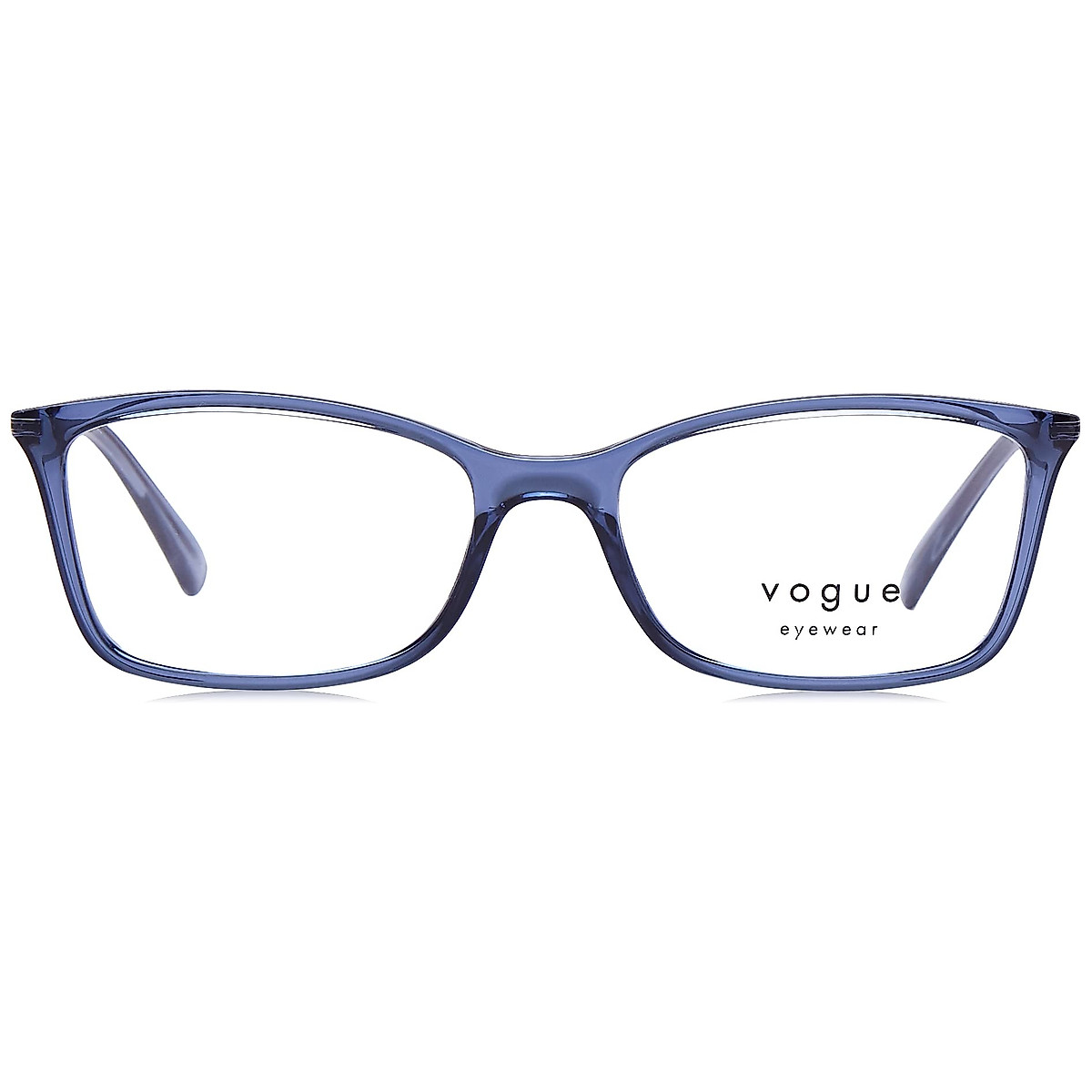 Vogue Eyewear Women's VO5305B Rectangular Prescription Eyewear Frames, Transparent Blue/Demo Lens, 54 mm