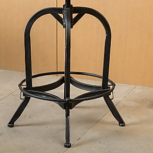 Christopher Knight Home Vlippu Leather Barstool with Backrest, Brown