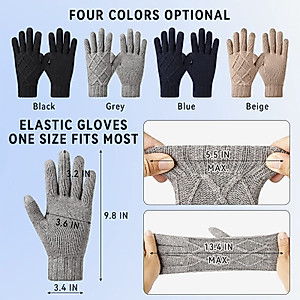Cierto Women Winter Warm Gloves: Lightweight Touch Screen Fleece Lined Cold Weather Gloves | Fashion Knit Gloves Gift Gloves for Walking Running Cycling Driving