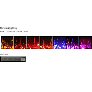 Amantii SYM-60-BESPOKE Symmetry Series Bespoke 60-Inch Built-in Electric Fireplace with Remote, Ember Media, Black Steel Surround