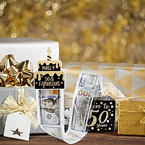 50th Birthday Money Box for Cash,Surprise Box Explosion Gift, Billionaire Money Holder with Pull Out Card DIY Set