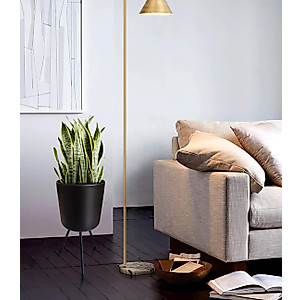 magarz Mid-Century Metal Flowerpot with Stands, Black Stylish Modern Floor-Standing Flowerpot,Suitable for Orchid, Aloe Indoor Outdoor Decoration 8.5'' Wide 18'' high