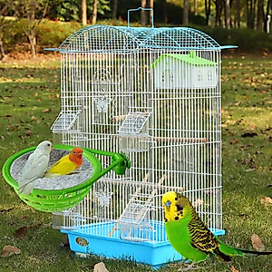 FKUMLUN 3pcs Plastic Canary Nest-Bird Nest Plastic Hollow Hanging Cage Eggs Hatching Tool Bird Breeding Hut Nest Pan(Green)