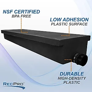 RecPro 23 Gallon RV Holding Tank 56" x 16 1/4" x 8 1/2" | 3366 | Black Waste Water | Includes Fittings Kit | Made in America