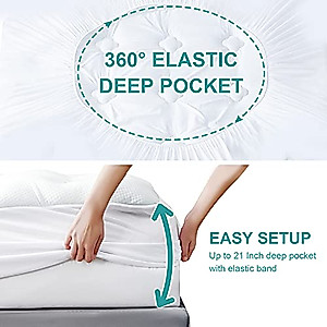 Hansleep Memory Foam Mattress Pad Twin, Cooling Twin Size Mattress Topper with Deep Pocket, Breathable Simple Bed Mattress Cover, 39x75 Inches, White