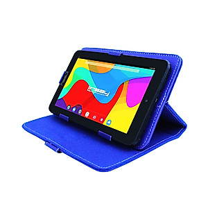 LINSAY 7" 2GB RAM 32GB Storage Android 12 Tablet with Blue Leather Case, Pop Holder and Pen Stylus