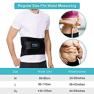 Adjustable Lumbar Belt, Waist Belt with Curved Aluminum Strips, Breathable Mesh Panels Dual Adjustable Hook and Loop Closure for Herniated Disc, Sciatica Pain Relief and Injury Prevention (Black M)