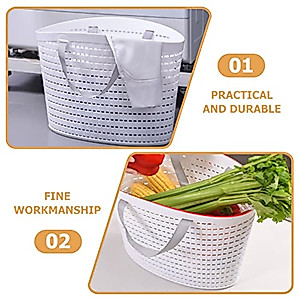 iplusmile 2pcs Plastic Organizer Storage Baskets with Handles Shower Caddy Bins Shelf Organizers Basket Shopping Tote Grocery Bags Toiletry Bag Bin Box for Bathroom