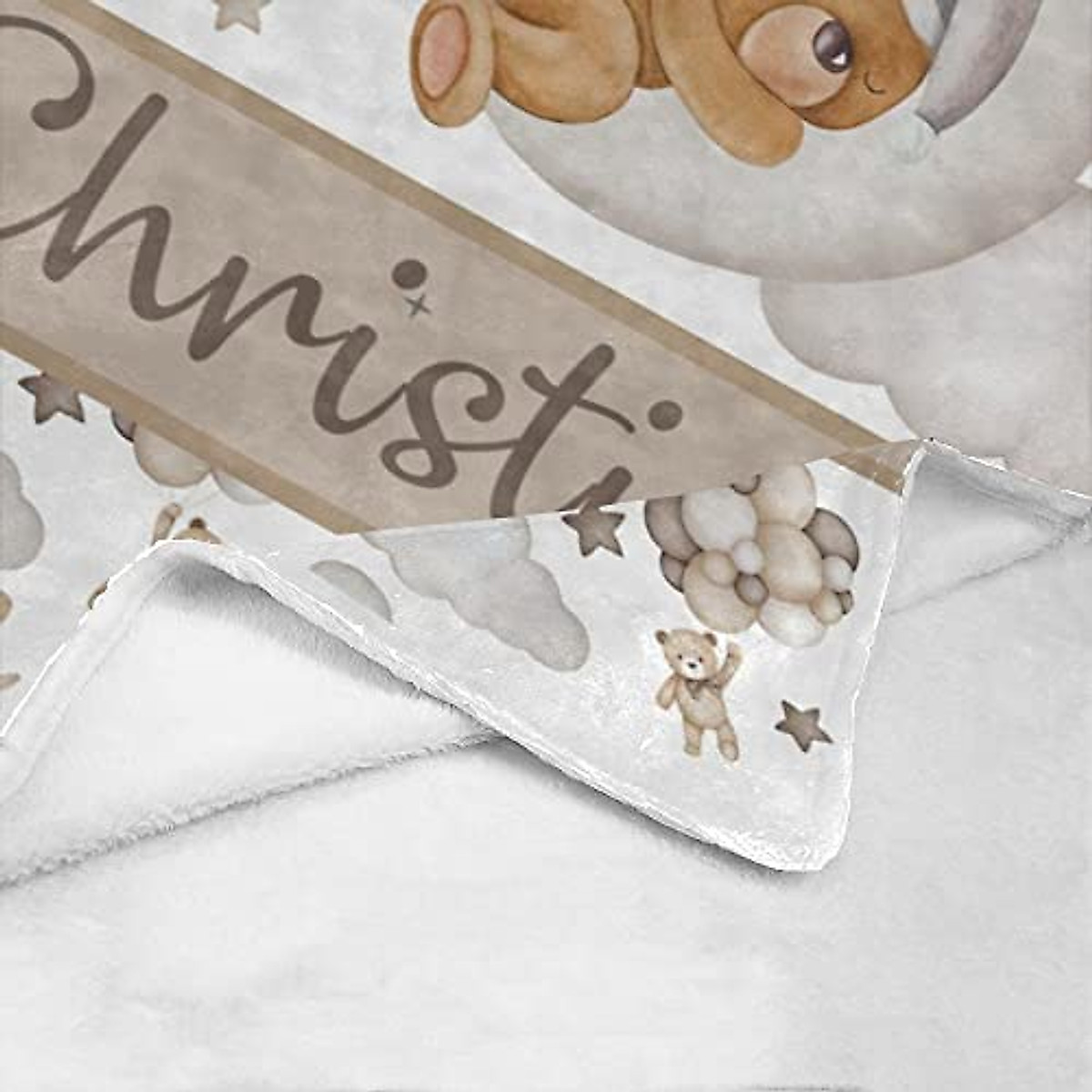 Chiside Personalized Baby Blanket with Name, Personalized Baby Blankets for Boys, Teddy Bear Blanket, Custom Baby Blankets for Girls, Personalized Baby Girl Gifts, Toddler Blankets for Boys
