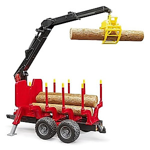 Bruder Forestry Trailer with Crane Grapple and 4 Logs