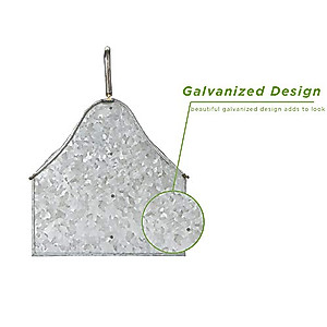 Mind Reader ICAD5-SIL Iron 5 Caddy with Cut Out Handle, Barnyard Vintage Designed Storage Bin, Silver 10 Compartment