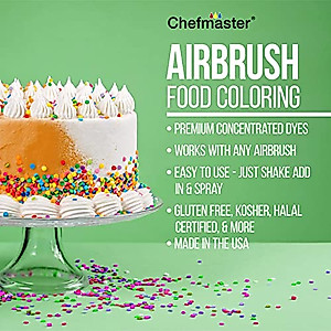 U.S. Cake Supply Airbrush Cake Pearlescent Shimmer Metallic Color Set - The 6 Most Popular Metallic Colors in 0.7 fl. oz. (20ml) Bottles - Safely Made in the USA product