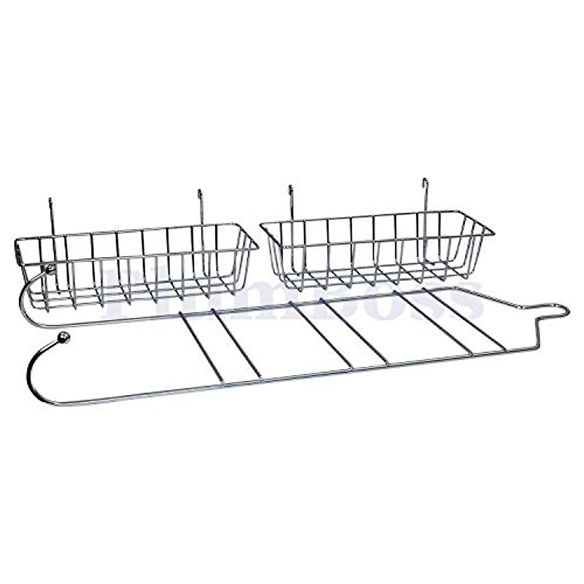 Plumboss E2050 Shower Caddy Over Shower Head Basket Shelf with Hooks for Hanging Sponge and Razor,Shampoo Holder Organizer Stainless Steel Chrome