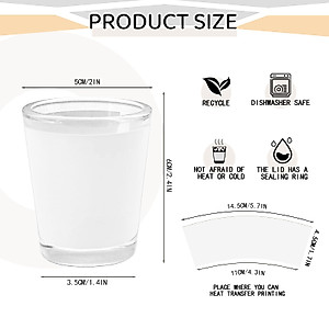 YOUKE OLA 36 Pack Sublimation Shot Glasses Heavy Base Shot Glasses Blanks Sublimation Wine Shot Glasses Personalized Whiskey Shot Glass Bulk for Heat Press DIY Gift Party Wedding, White 1.5oz