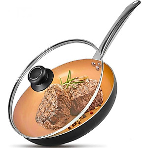 10.5 Inch Glass Lid for Frying Pan, Fry Pan Lid, Skillet Lid, Pan Lid with Handle, Compatible with 10.1-10.7 Inch Lodge - Fully Assembled Tempered Replacement Cover, 10.5"/26cm, Clear