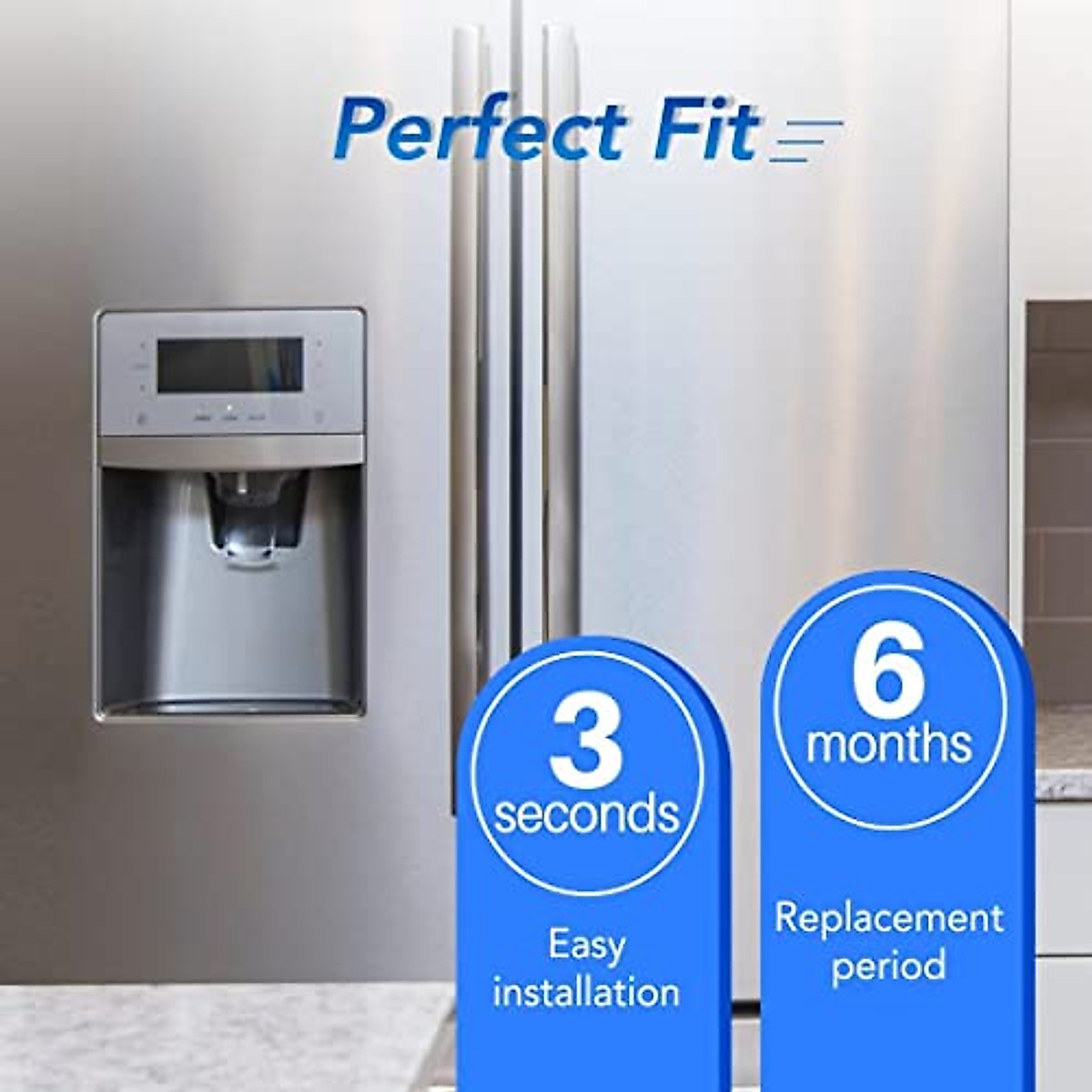 ICEPURE RWF5800A Refrigerator Water Filter Compatible with Frigidaire EPTWFU01, EWF02, Pure Source Ultra II, NIGELERO Ultrа II, 3PACK