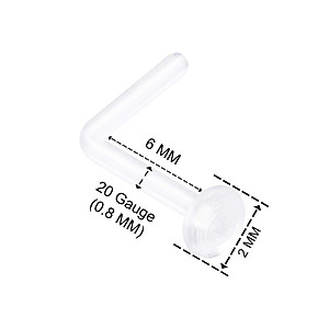 4PCS Flexible Acrylic Clear Bioflex Retainer, 4pcs 0.8M 6M bar, Size No Size