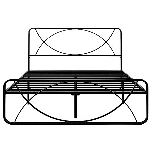 ODIKA Queen Bed Frame with Unique Semicircle Headboard - Platform Bed Frame Queen Size 12 inch Fits Under Bed Storage - Metal Bed Frame Queen No Box Spring Needed Easy Essembly