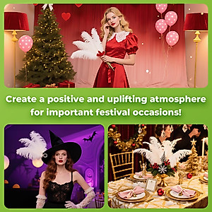 Piokio 20 pcs White Ostrich Feathers Plumes 10-12 inch(25-30 cm) Bulk for DIY Christmas Decorations, Wedding Party Centerpieces, Gatsby Decorations