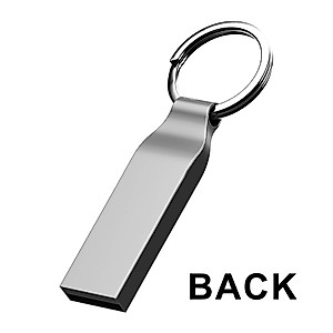 MOSDART Waterproof 16GB USB2.0 Flash Drive, FAT32 Metal Memory Stick with Keychain, for System Back, Data Storage, Silver(Pack of 10)