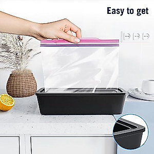 Freshmage Ziplock Bag Organizer Storage for Kitchen Drawer organizer, 5 in 1 Plastic Bag Holder Dispenser Can Be Assembled at Will, Compatible with All Brands and Sizes