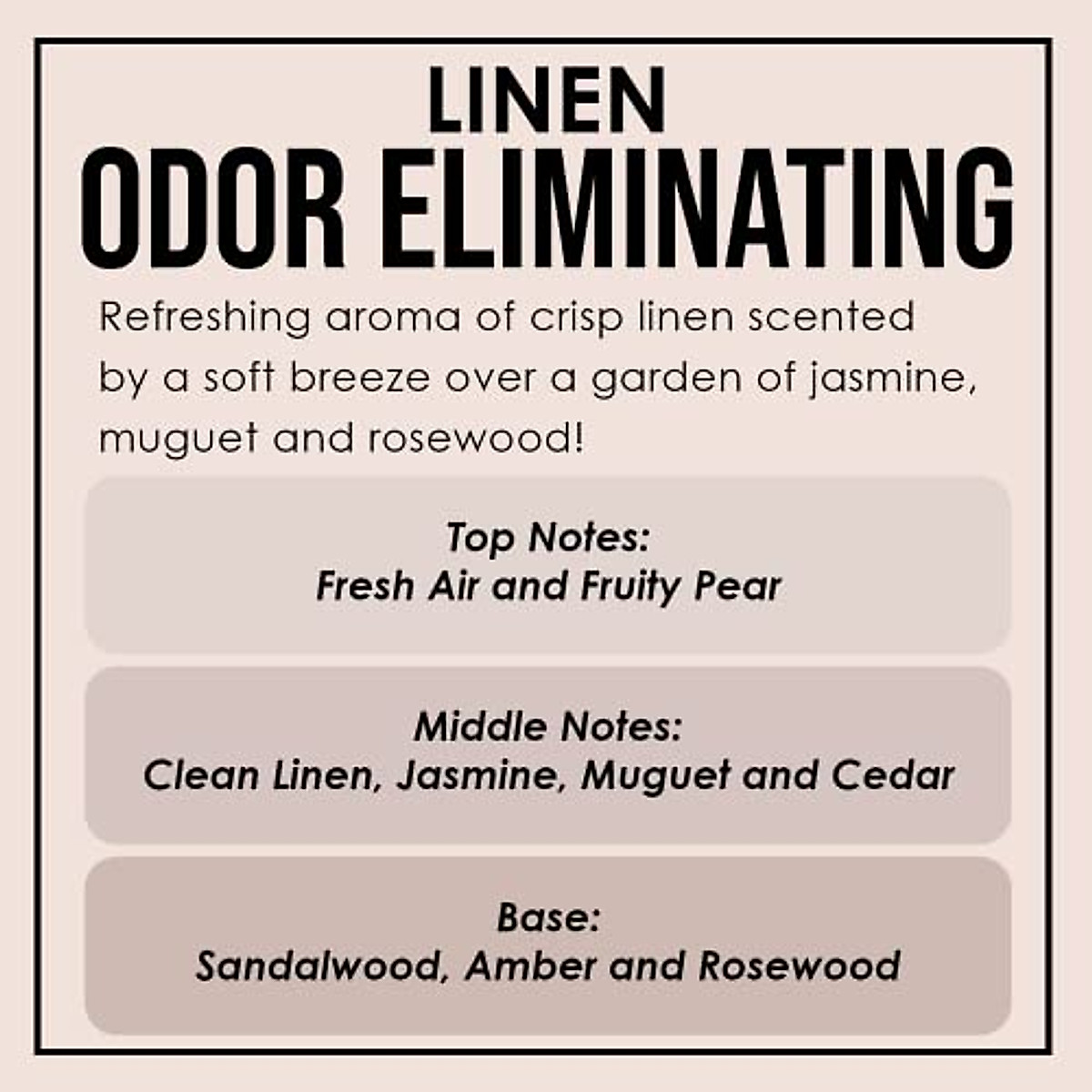 Fresh Linen Odor Eliminating Highly Fragranced Candle - Eliminates 95% of Pet, Smoke, Food, and Other Smells Quickly - Up to 80 Hour Burn time - 12 Ounce Premium Soy Blend
