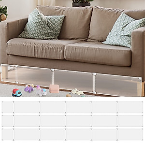 Tuanse 3 Sets Under Bed Blocker for Pet, Toy Blocker Under Couch Bumper Under Bed Barrier for Furniture, Stop Pets Toy Going Under Bed or Sofa, Easy to Install, 78.7" Length 7" Height