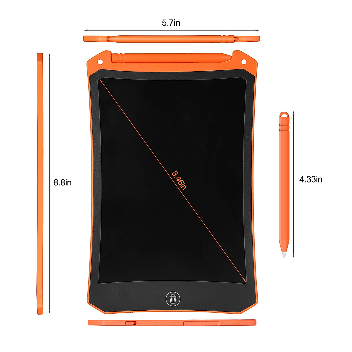 LEYAOYAO LCD Writing Tablet, Colorful Drawing Tablet with Protect Bag, Kids Drawing Pad 8.5 Inch Doodle Board,Toddler Boy and Girl Learning Toys Gift for 3 4 5 6 Years Old (Orange)