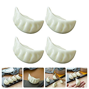 Ceramic Chopstick Holder Rest 12Pcs Ceramic Dumplings Chopsticks Rest Holders, Chopstick Rest Spoon Fork Stand Holder (Dumpling appearance) Porcelain Chopsticks Rest