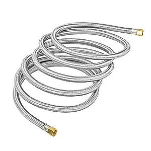 only fire BBQ 12 Foot Braided Stainless Steel Propane Hose Assembly with Both 1/4" Female Flare for Gas Grill, Fire Pit Table, Heater,etc