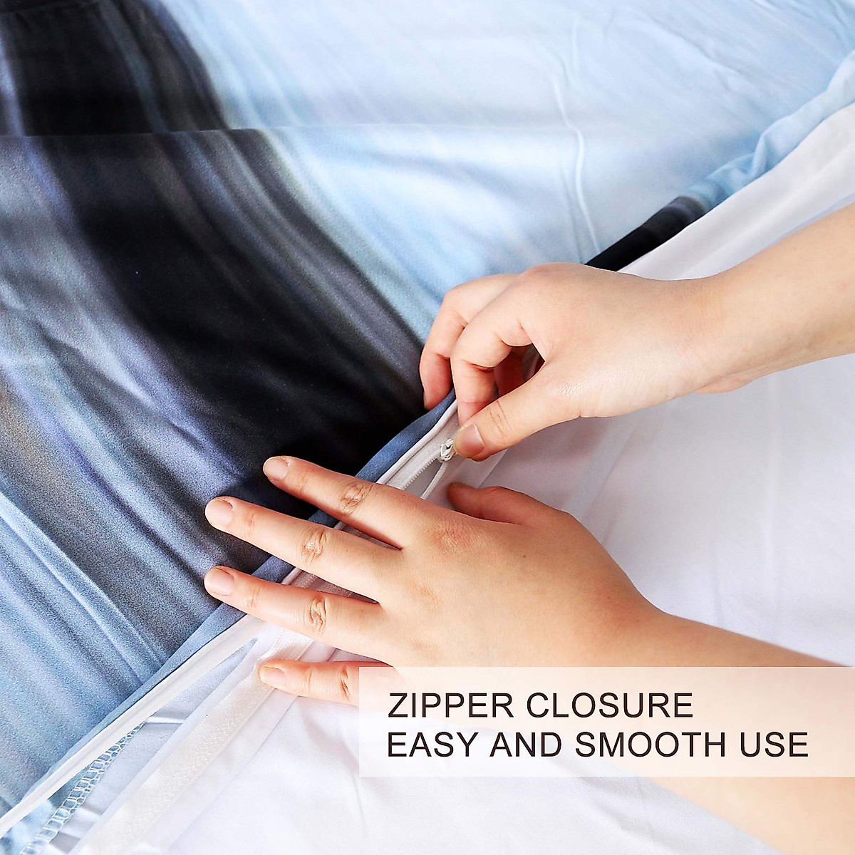 BlessLiving 3 Piece Liquid Marble Bedding Set Black White Bedding Cool Yellow Marble Duvet Cover for Adults Teens Kids (Queen)