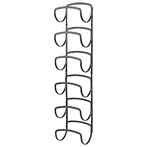 mDesign Steel Towel Holder for Bathroom Wall - Wall Mounted Organizer for Rolled Towels and Bath Robes - Six Level Wall Mount Towel Storage Rack - Bathroom Towel Organizer - Hyde Collection - Black