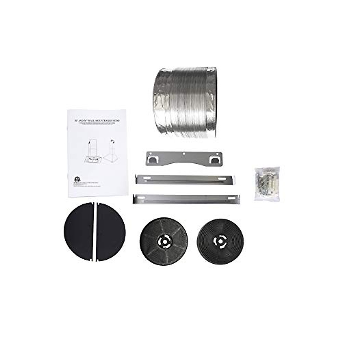 AKDY 30 in. Convertible Kitchen Wall Mount Range Hood with Carbon Filters in Black Painted Stainless Steel