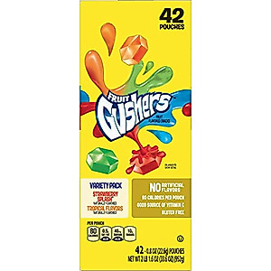 Fruit Fruit Fruit Gushers Variety Pack, Strawberry Splash & Tropical (42 ct.) A1