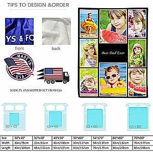 Custom Personalized Fleece Blanket World's Best Dad Plush Blanket Fuzzy Soft Blanket Microfiber Gifts for Dad Black Blue 30"x40" Best Dad Blanket