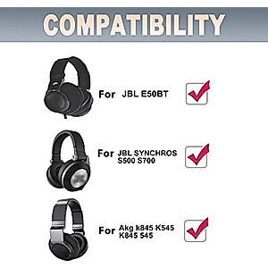 S700 Replacement Earpads Ear Pad Cushion Cover Compatible with JBL Cuffle Synchros S500 S700 E50 E50BT Wireless Headphones (Black)