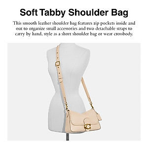 COACH Soft Calf Leather Tabby Shoulder Bag, Ivory, One Size