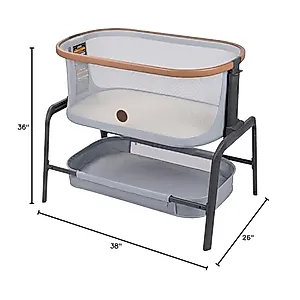 Maxi-Cosi Iora Bedside Bassinet, 4 Height Positions to Choose from?, Essential Grey