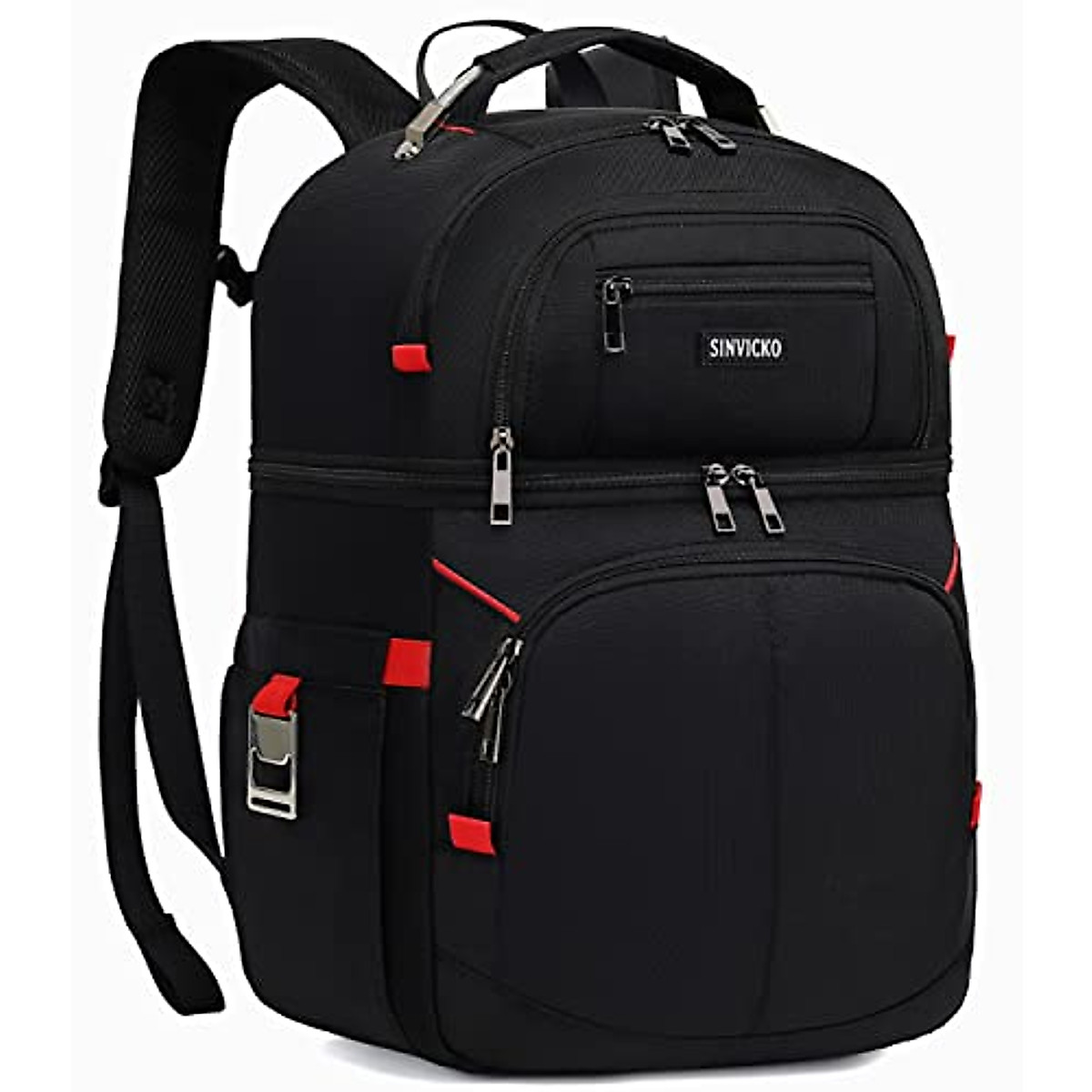 Cooler Backpack,30 Cans Insulated Backpack Cooler Leakproof Double Deck Cooler Bag RFID Lunch Backpack for Men Women