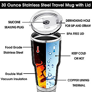 Eaasty Coach Gifts for Men Best Coach Tumbler Includes 30 oz Coach Mug and Coach Whistle Stainless Steel Travel Mug with Lid for Coach Men Women (Black,6 Pcs)