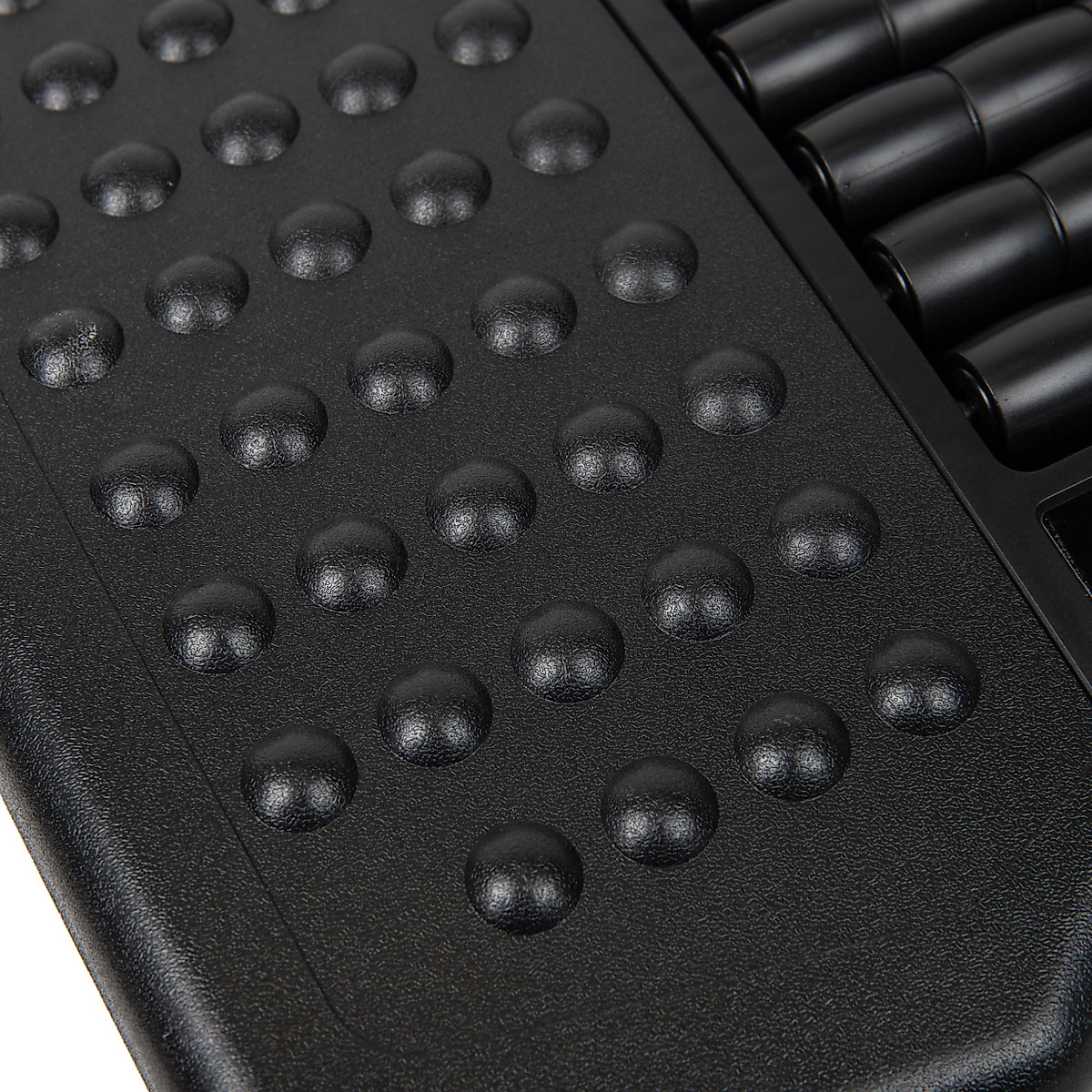 Mind Reader Adjustable Height Ergonomic Foot Rest with Massage Rollers, Black