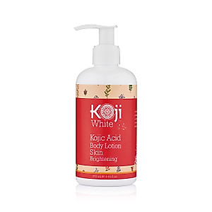 Koji White Kojic Acid Skin Brightening Body Lotion - Daily Moisturizer & Glowing Skin, Dark Spots, Boost Hydrating, Sun Damage Skin, Uneven Skin Tone, Paraben-Free, Vegan, 8.45 Fl Oz Bottle