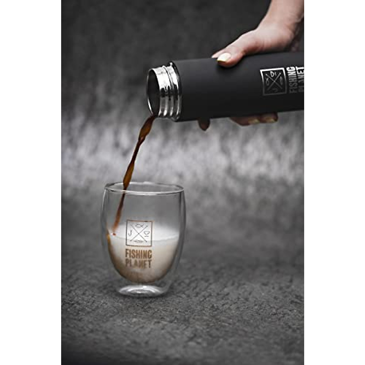 Fishing Planet Insulated Bottle - Stainless Steel Thermo Bottle 17-Ounce for Hot and cold Water Tea Coffee