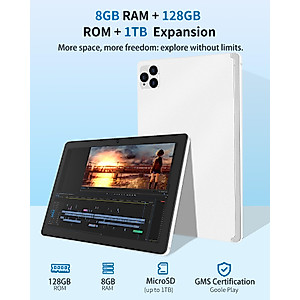 NOBKLEN Tablet 10 Inch 8GB 128GB Storage, 8-core Processor, WiFi 6, 1920 * 1200 IPS Display, 8000mAh Battery, Bluetooth 5.0, GPS, 5+13M Dual Camera, and Parental Controls