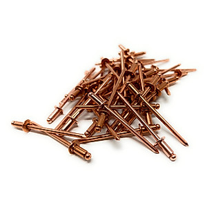 Metal Magery 100 Copper Pop Rivets 1/8 Diameter Copper Mandrel Blind Rivets Dome Head 4-2 (1/8"Diameter x 1/8" Grip Range) Qty 100